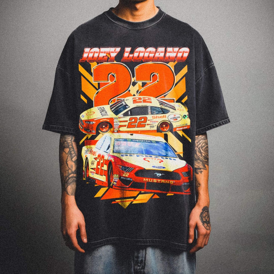 Vintage Joey Logano T-shirt, NASCAR Team Penske Racing 90s Retro Hoodie ...