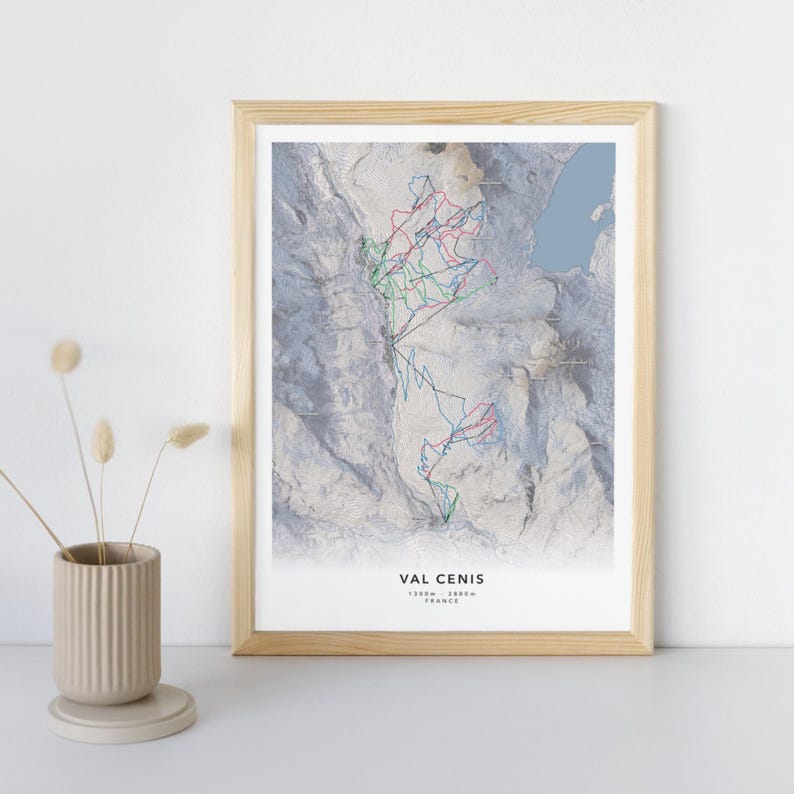 Val Cenis Alpine Ski Map Poster France - Etsy