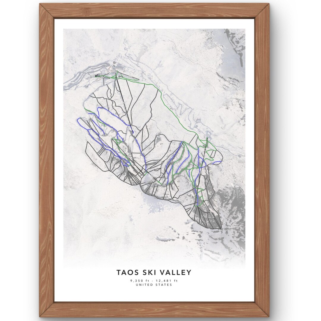 Taos Ski Valley Alpine Ski Map Poster US - Etsy
