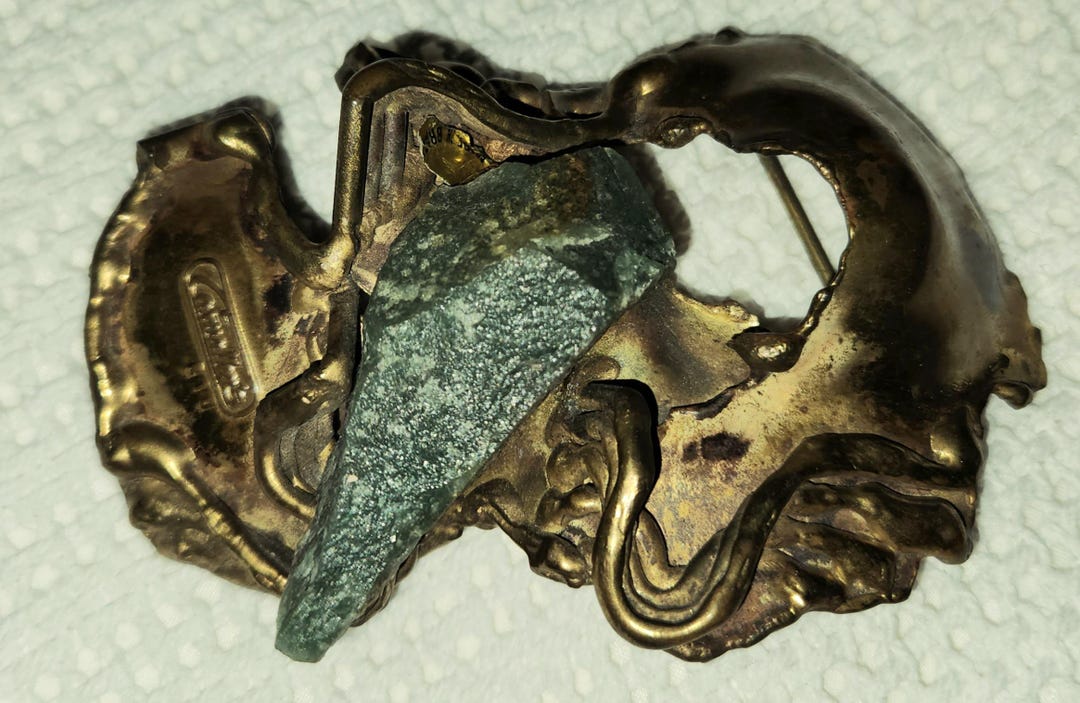Brutalist Brass, Adventurine Vintage Brass Copa Belt Buckle, Brazil ...