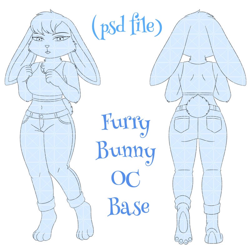 Bunny Oc Base - Etsy