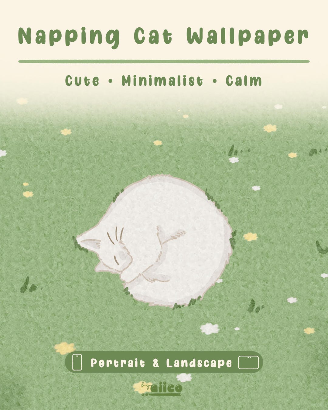 Cozy Napping Cat Wallpapers | Phone, Tablet & Desktop - Etsy
