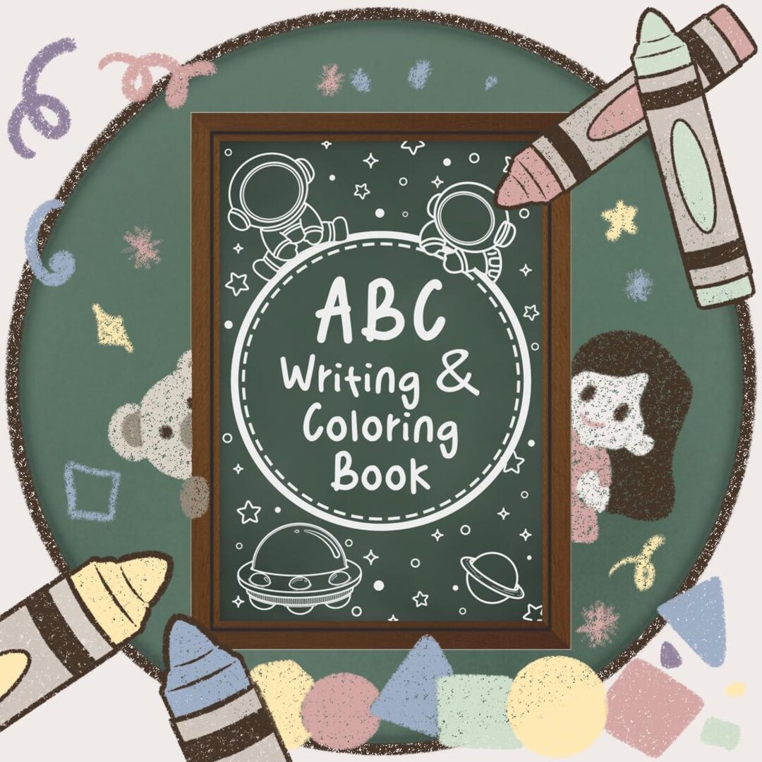 Kid's Alphabets Writing Guide & Coloring Book - Etsy