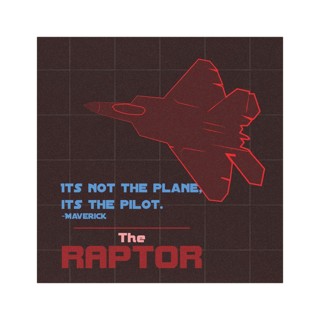 Raptor Aircraft Car Magnet, Pilot Maverick Quote, Red Color Scheme ...