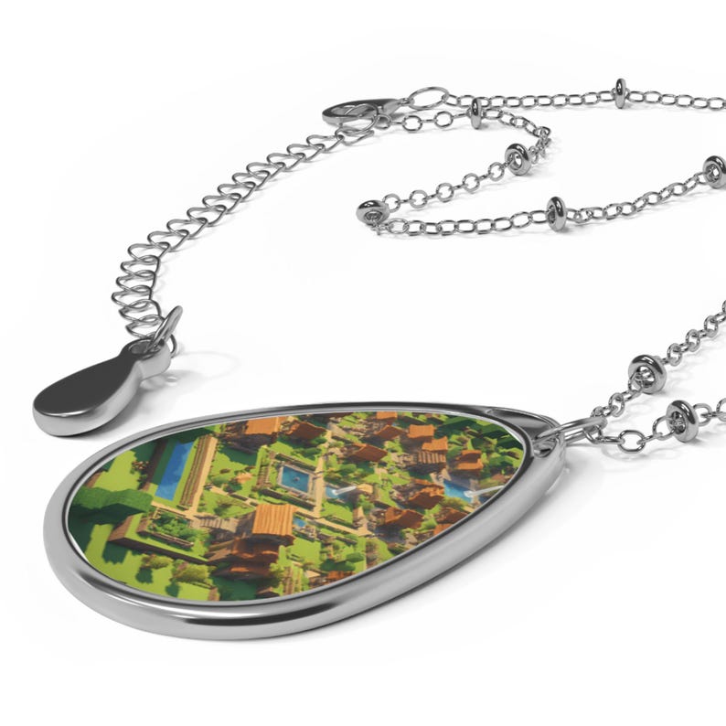 Minecraft Village Necklace, Gamer Jewelry, Gifts for Gamers, Gamer ...