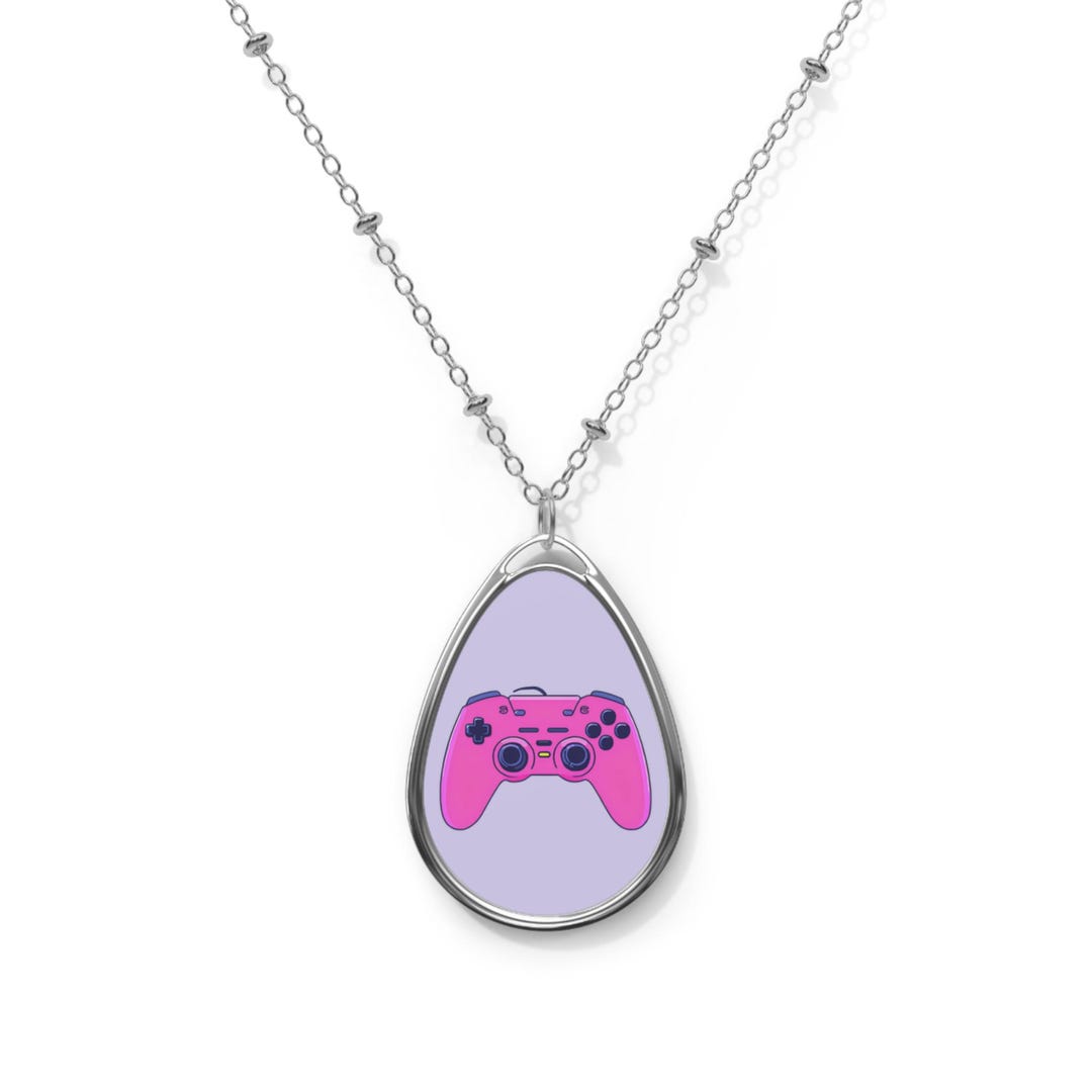 Video Game Controller Necklace, Zinc Alloy Oval Pendant, Gamer Gift - Etsy