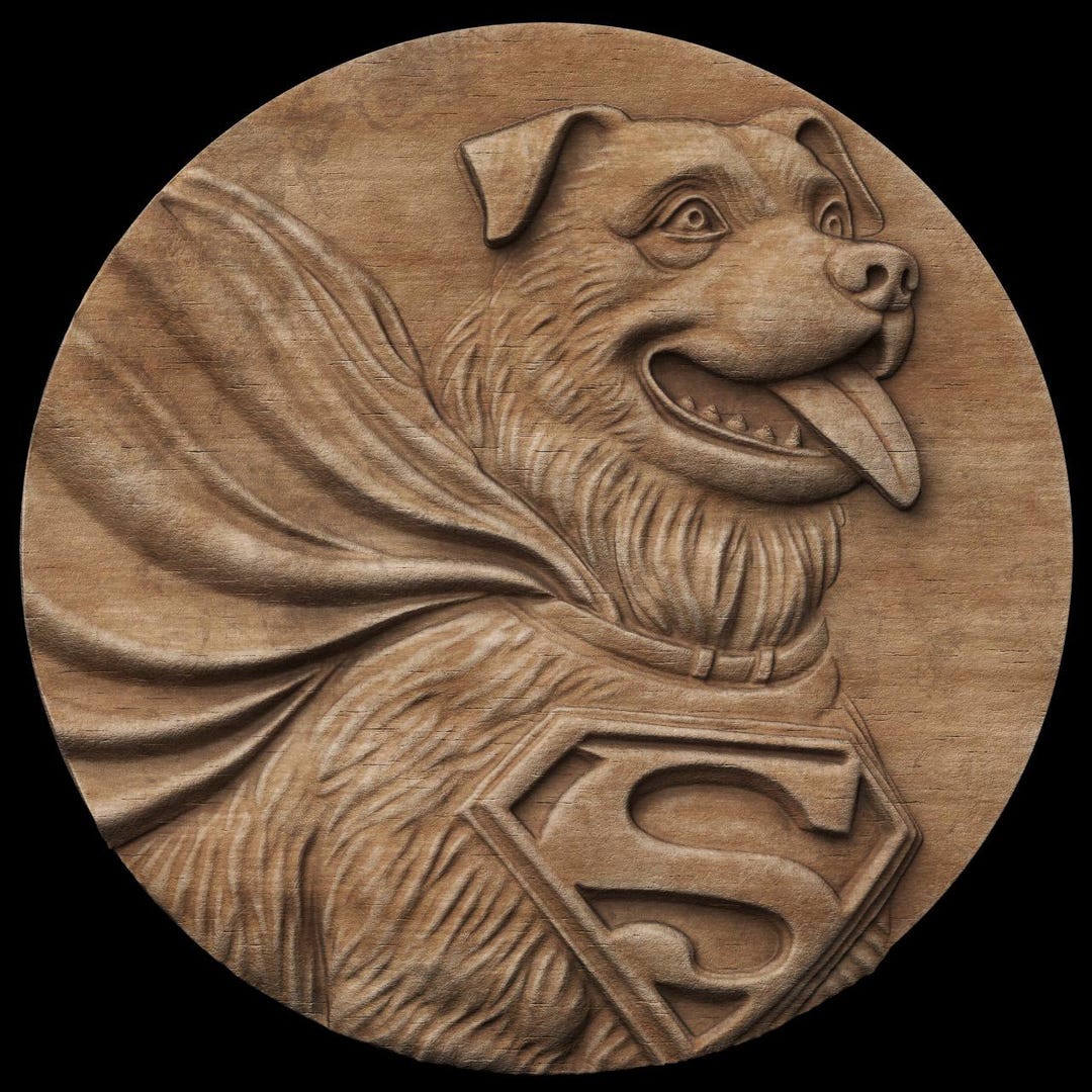 Superdog 3D STL File for CNC Router, 3D Printing, Casting, Wood Carving ...