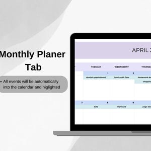 Calendar Google Sheets Spreadsheet | Daily To-do Planner | Monthly Life ...