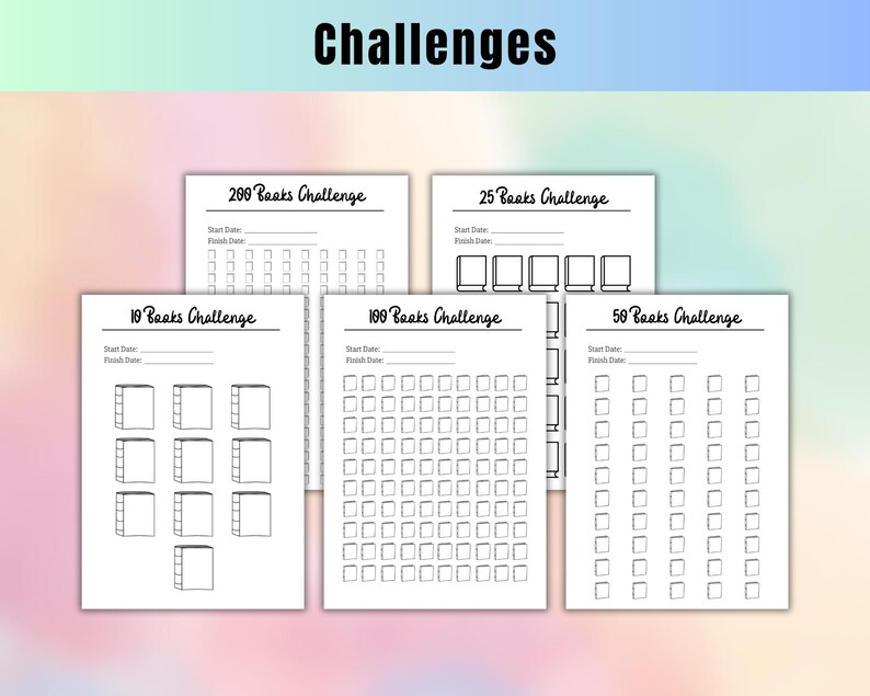 Reading Challenge| Printable & Digital Planner | A4, A5, US Letter ...