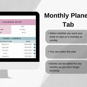 Calendar Google Sheets Spreadsheet | Daily To-do Planner | Monthly Life ...