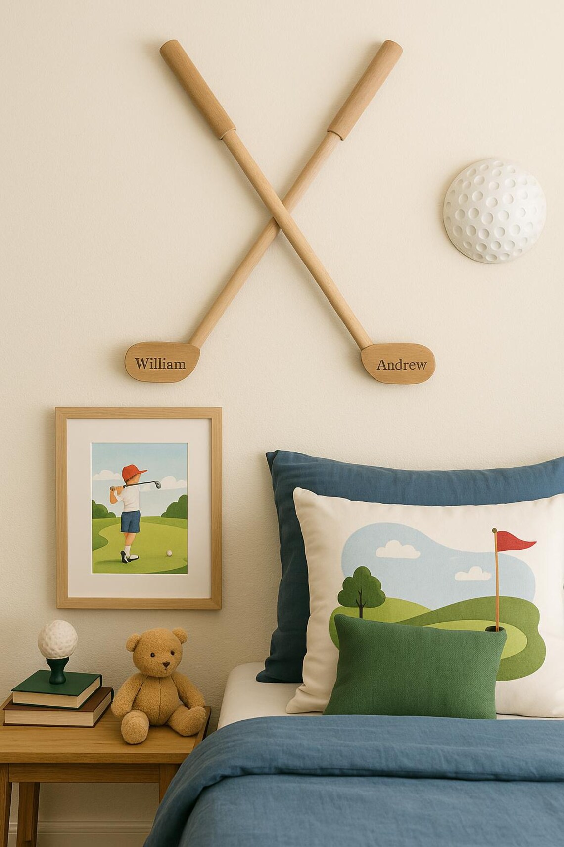 Wooden Golf Club Wall Decor | Golf Nursery or Man Cave Aesthetic ...