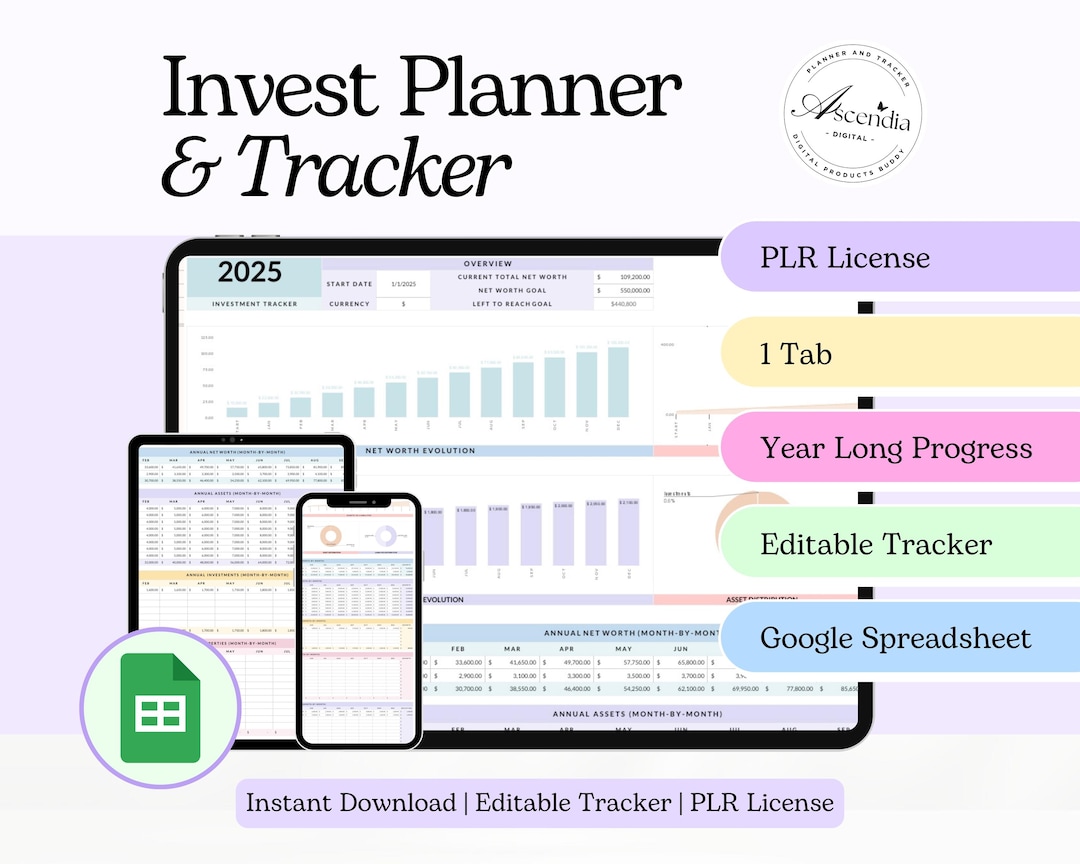 Invest Planner and Tracker - Etsy