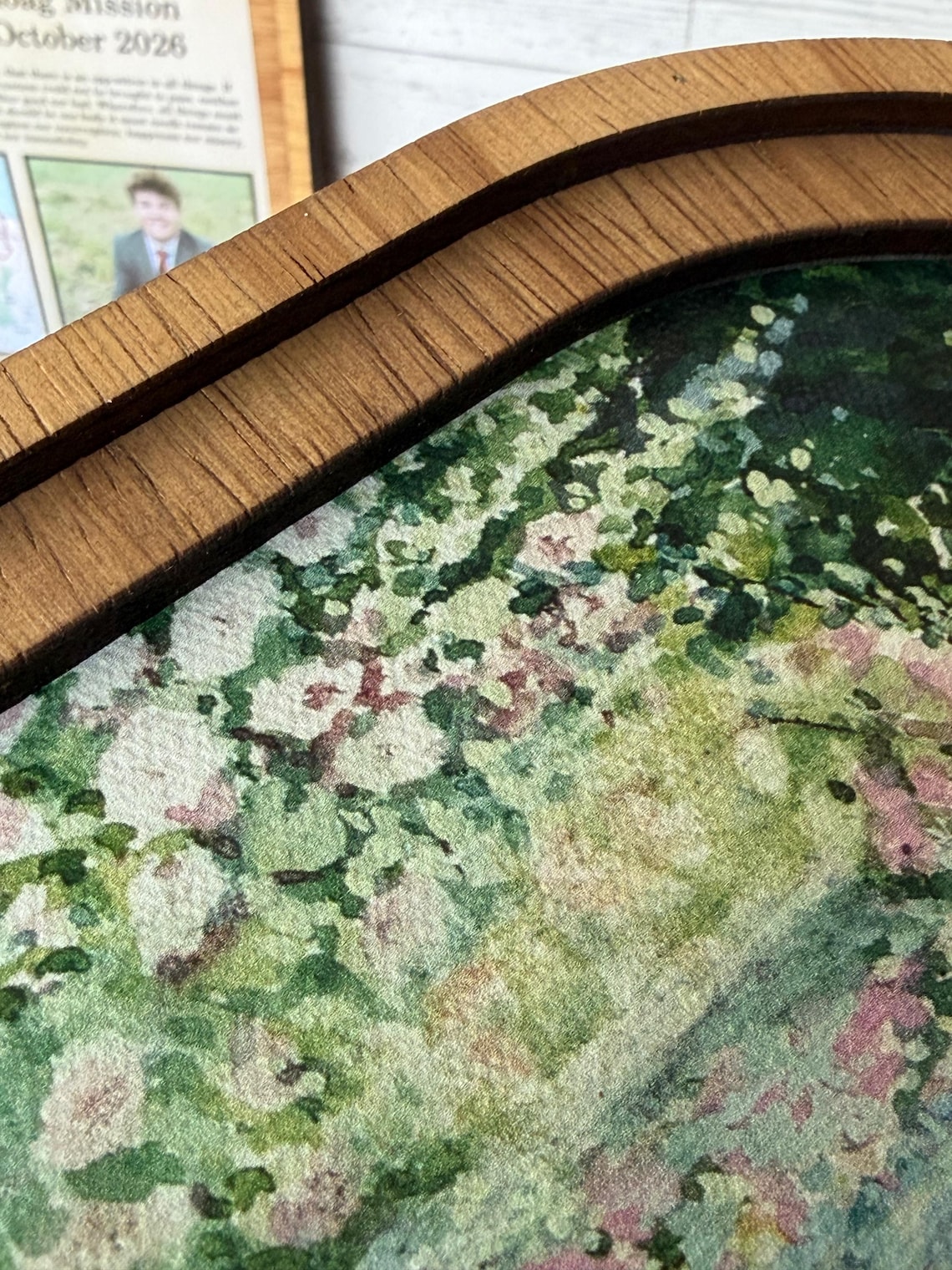 Bunny Floral Arch Frame Artwork | Wood Scallop Frame Easter Spring ...