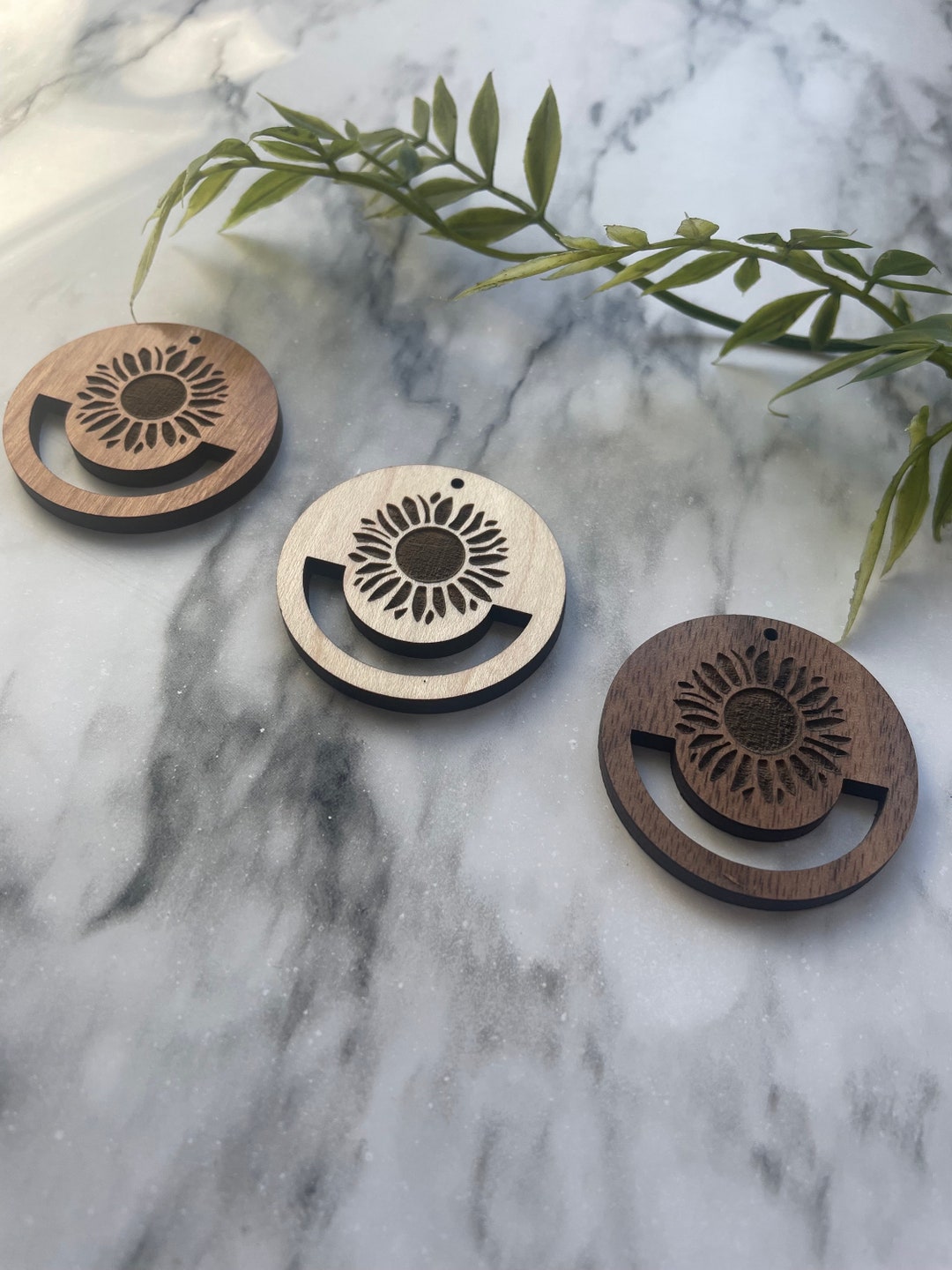 Wood Earring Blanks Sunflower Macrame Frames Summer Earring Blank - Etsy