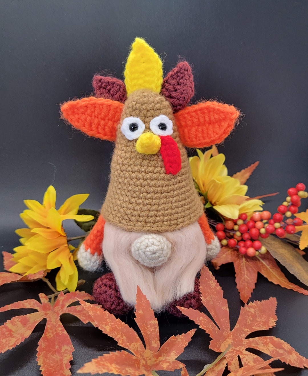 Crochet Thanksgiving Turkey Gnome Doll Handmade FREE SHIPPING - Etsy