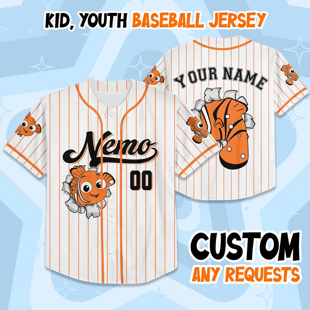 Personalize Disney Finding Nemo Baseball Jersey, Finding Dory Marlin ...