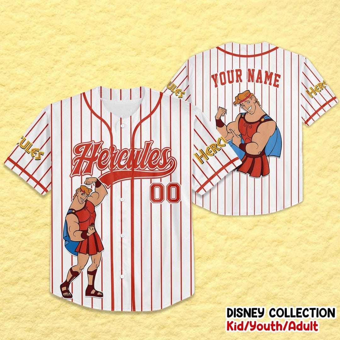 Personalized Disney Hercules Baseball Jersey, Superheroes Spiderman ...