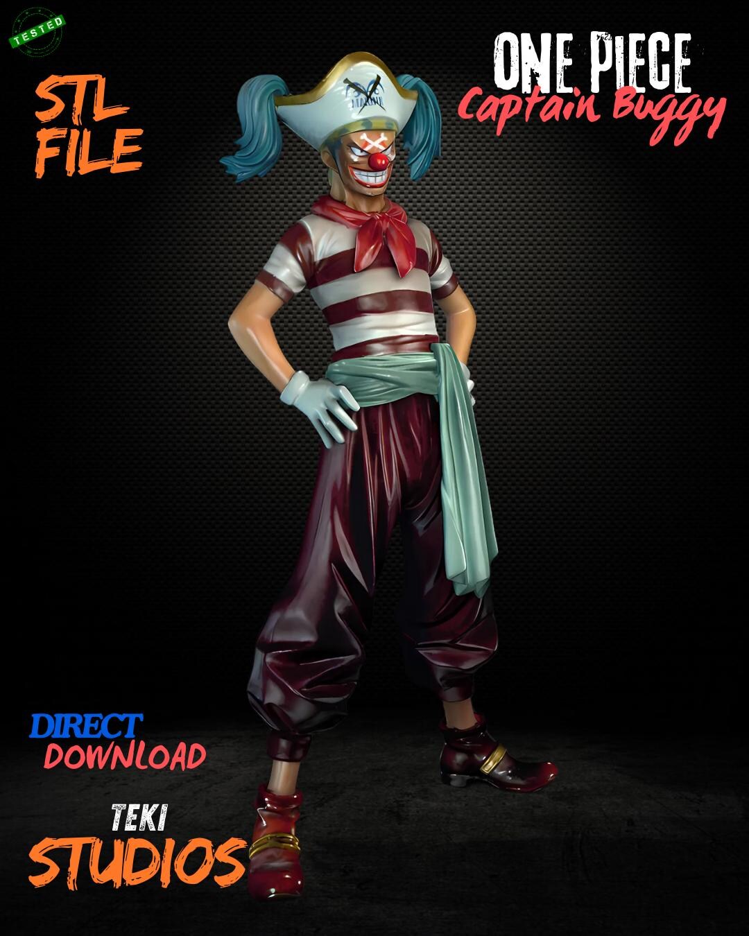 One Piece Capatin Buggy 3D STL File | High-quality Digital Model for 3D ...