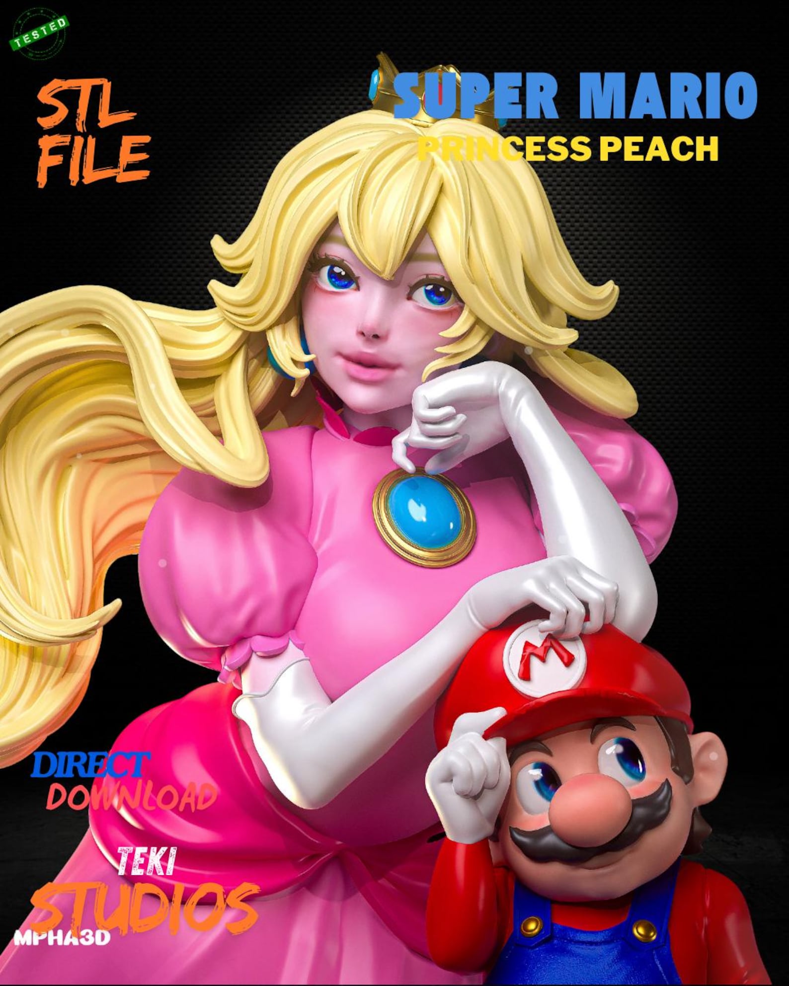 Super Mario Princess Peach 3D STL File High-quality Digital Model for ...