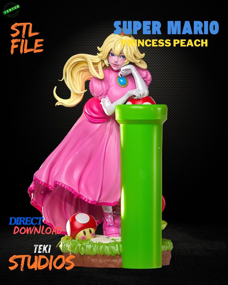 Super Mario Princess Peach 3D STL File High-quality Digital Model for ...