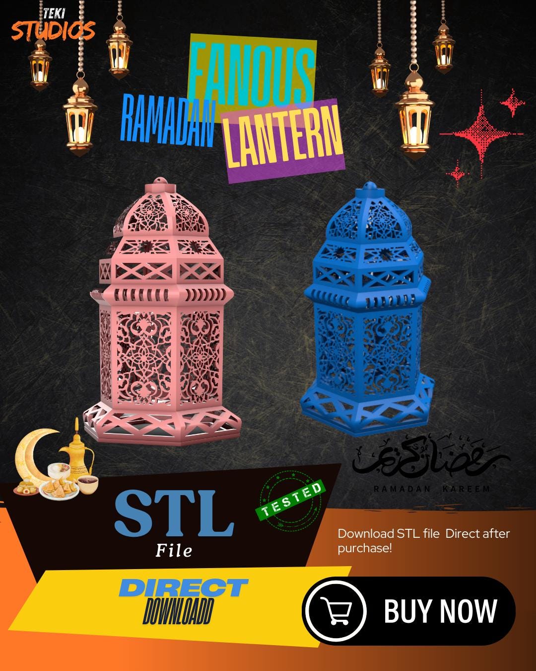 FANOUS (ramadan Lantern) STL 3D Print File, Digital Download for 3D ...