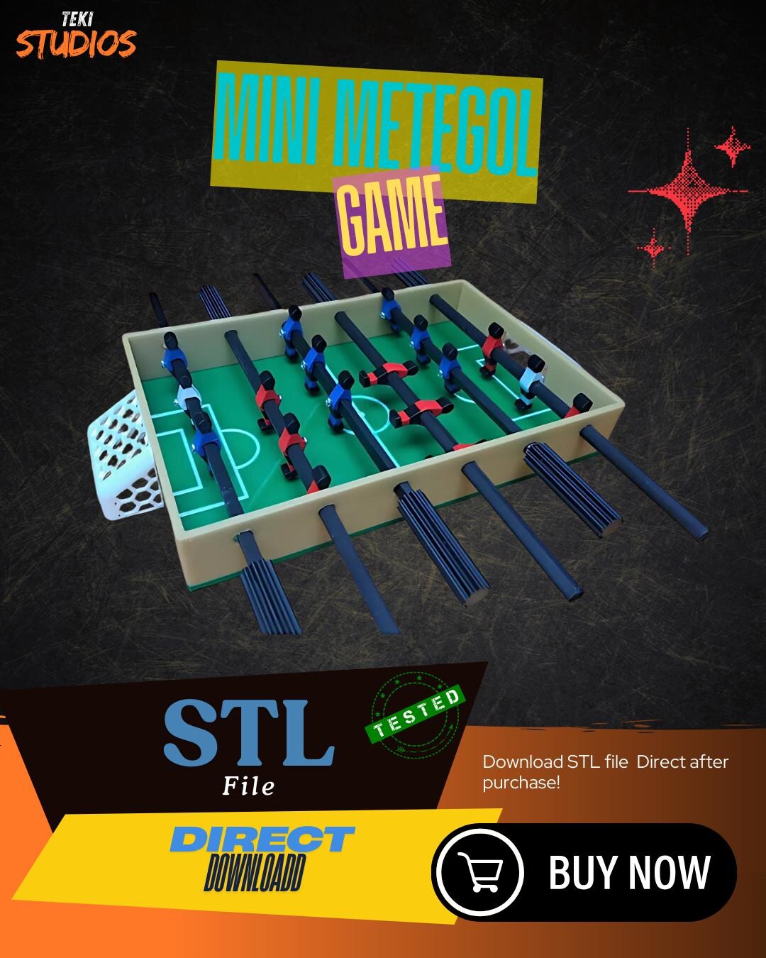 Mini Metegol Game 3D Print File, Digital Download for 3D Printing, Home ...