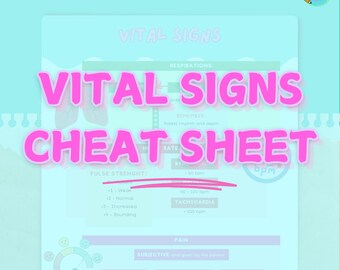 Nursing Vital Signs: Cheat Sheet - Etsy UK
