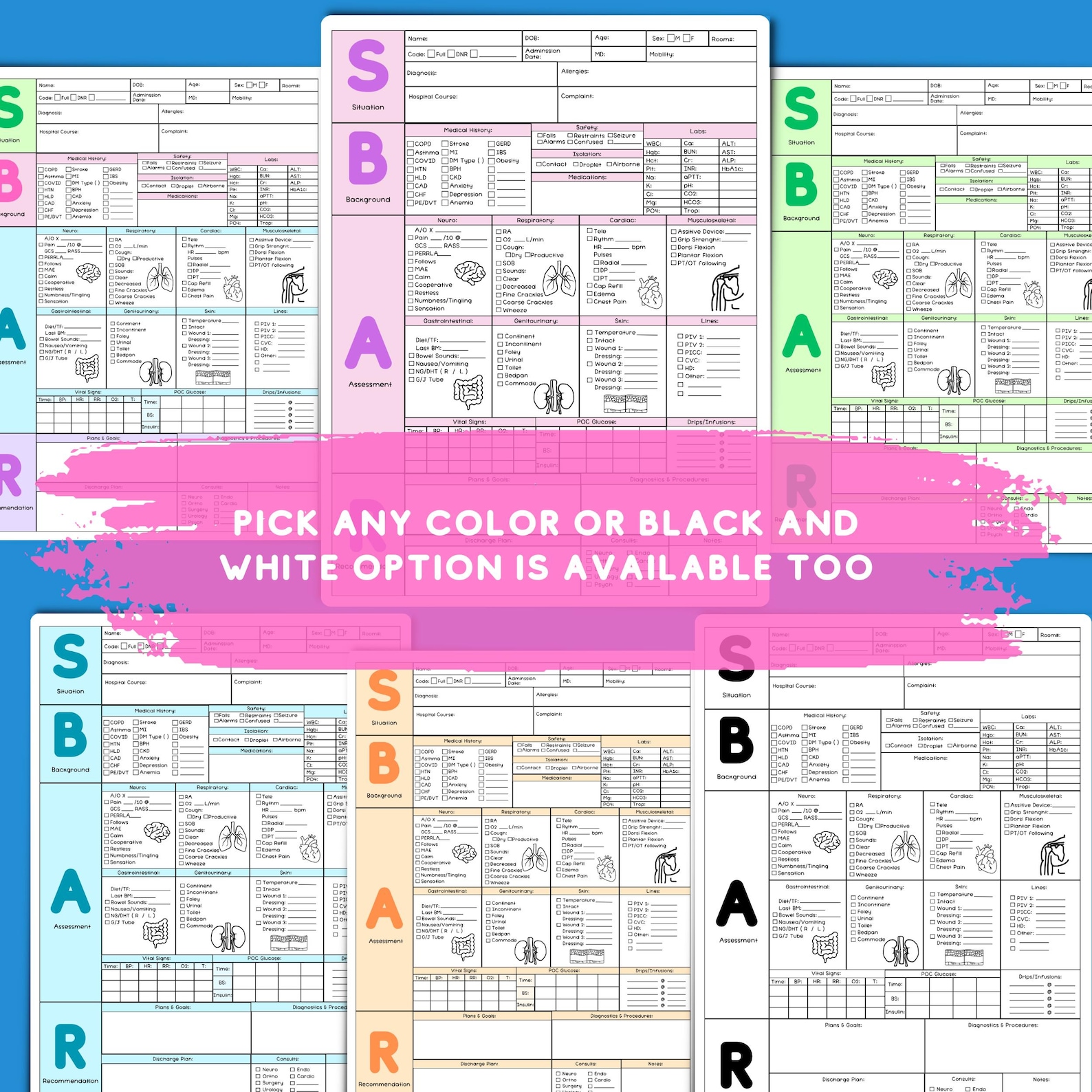 SBAR Nurse Report Sheet | Med Surg SBAR Report Sheet for Nursing ...