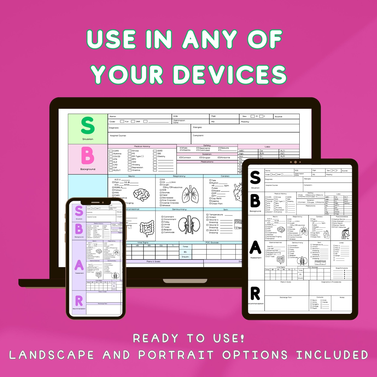 SBAR Nurse Report Sheet | Med Surg SBAR Report Sheet for Nursing ...