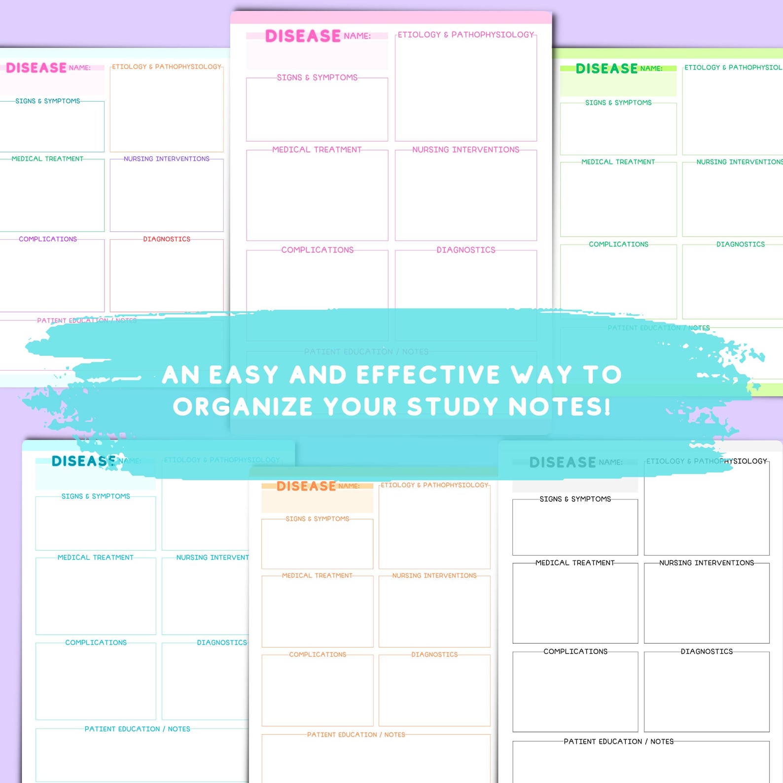 Med Surg Study Template | Nursing Student Study Guide | Nursing Disease ...