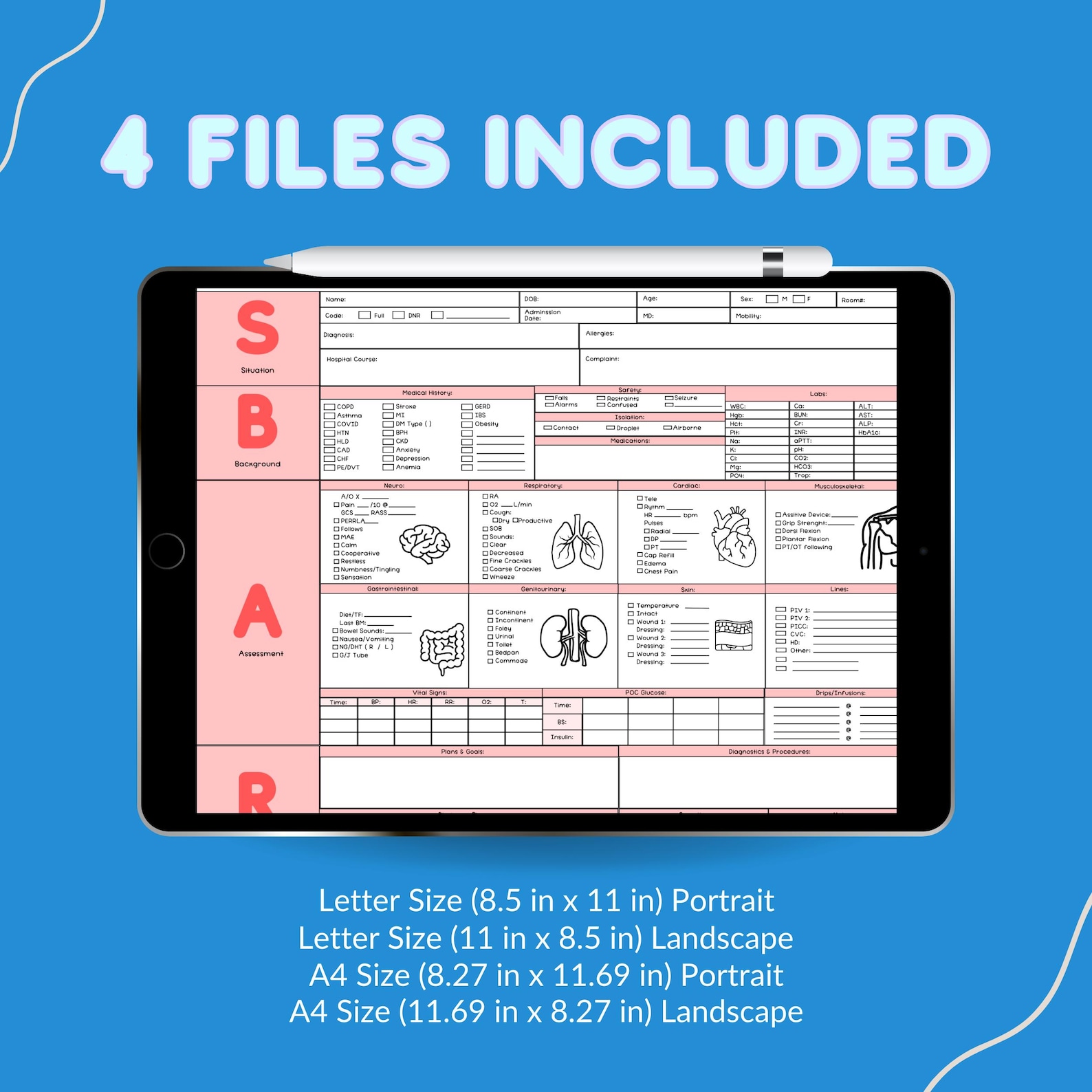 SBAR Nurse Report Sheet | Med Surg SBAR Report Sheet for Nursing ...