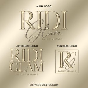 Gold Chrome Logo, Beauty Logo, Glitter Logo, Sparkle Logo, Makeup ...