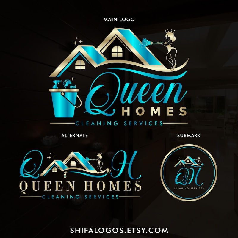 Gold Logo Luxury Cleaning - Etsy