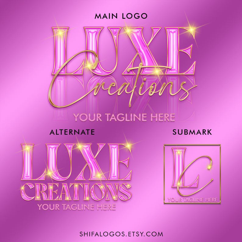 Luxury Pink Gold Modern Logo Design, Metallic Beauty Makeup Fashion ...