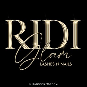 Gold Chrome Logo, Beauty Logo, Glitter Logo, Sparkle Logo, Makeup ...