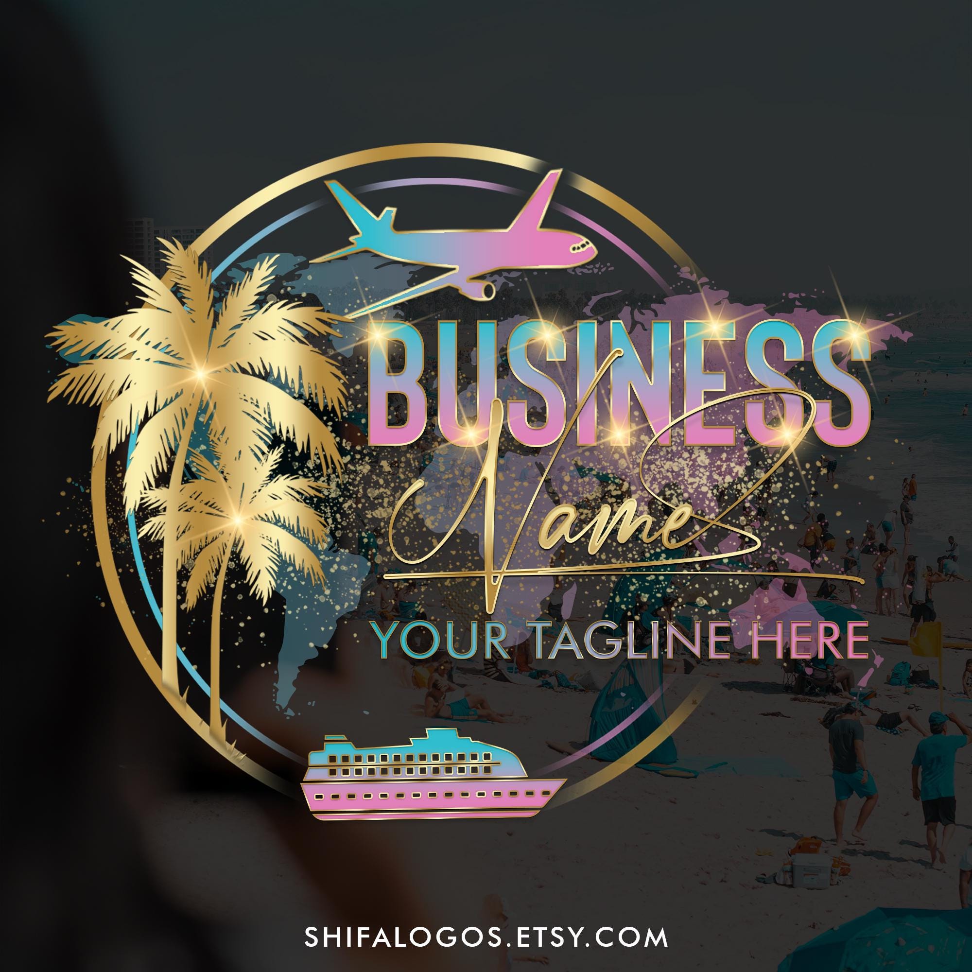 Travel Logo Design, Travel Agency Logo, Palm Tree Logo, Travel Blog ...