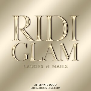 Gold Chrome Logo, Beauty Logo, Glitter Logo, Sparkle Logo, Makeup ...