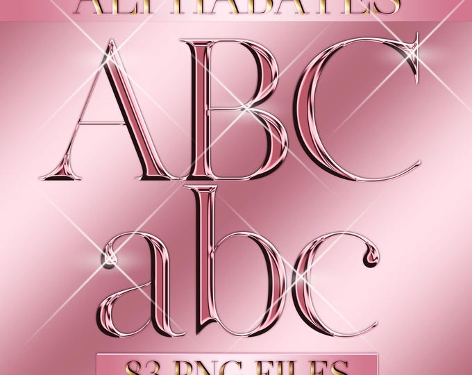 Rose Gold Glitter Letter Clipart | Sparkle Alphabet PNG A-Z | Luxury ...