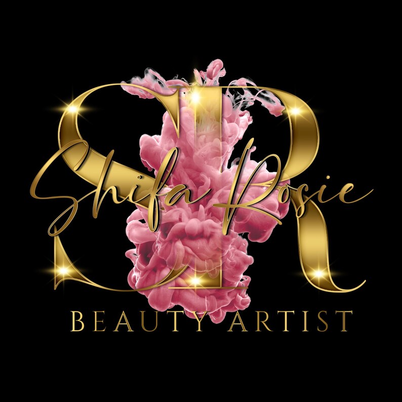 Watercolor Smoke Beauty Logo: Pink & Gold Branding (digital Files) - Etsy