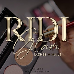 Gold Chrome Logo, Beauty Logo, Glitter Logo, Sparkle Logo, Makeup ...