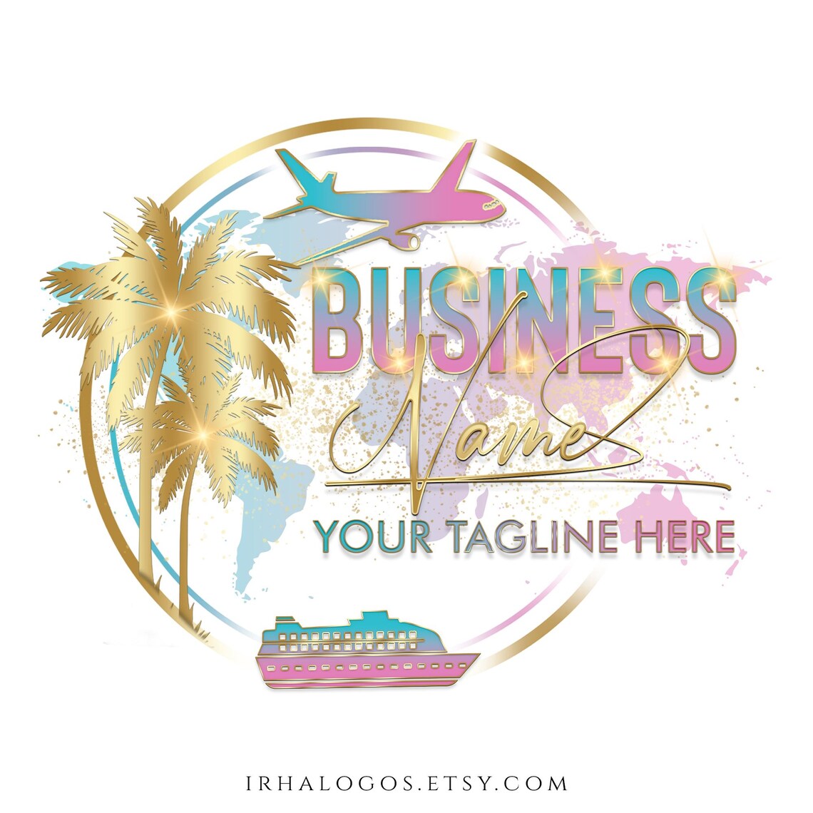 Travel Logo Design, Travel Agency Logo, Palm Tree Logo, Travel Blog ...