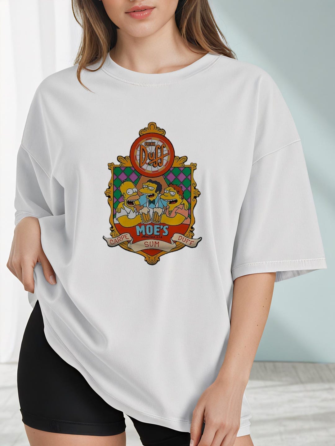 Drink Duff Beer Moe's Tavern Bar Funny the Simpsons Gift T-shirt Men ...