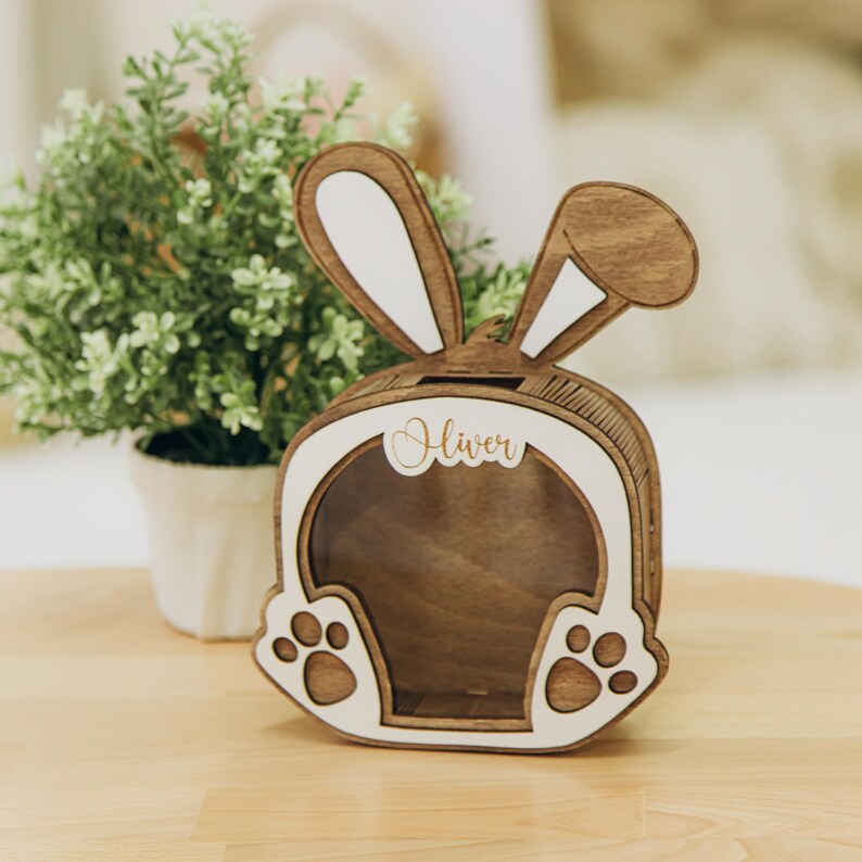 Personalized Montessori Easter Gift for Kids Piggy Bank Easter Bunny ...