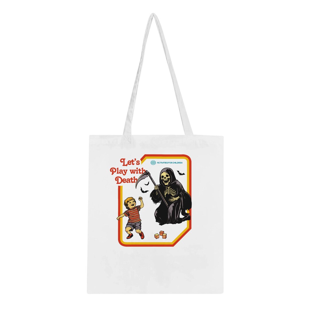 Vintage Dark Humor Tote Bag - "let's Play With Death" - Etsy