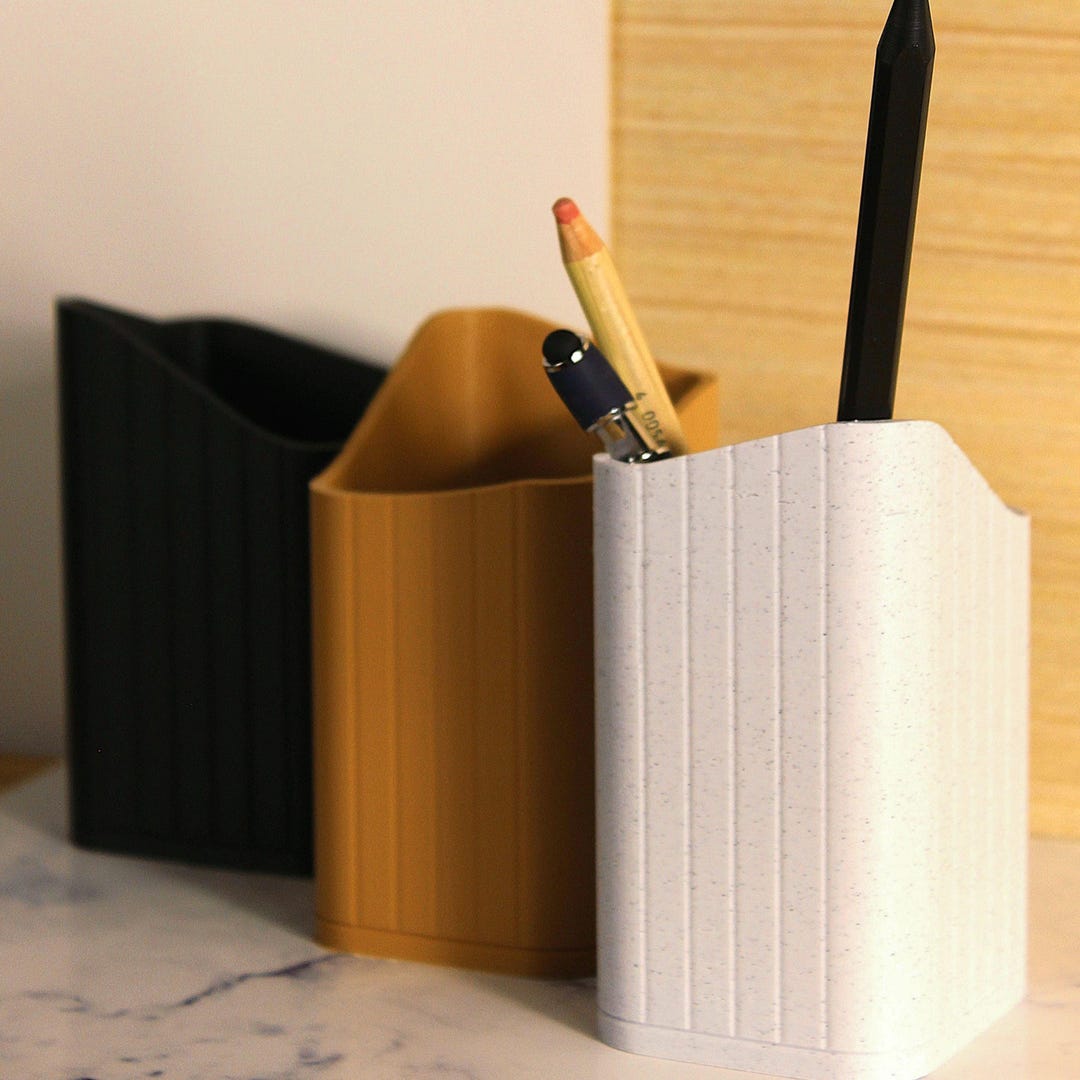 Minimalist 3D Printed Pen Holder, Desk Organizer for Office, Modern ...