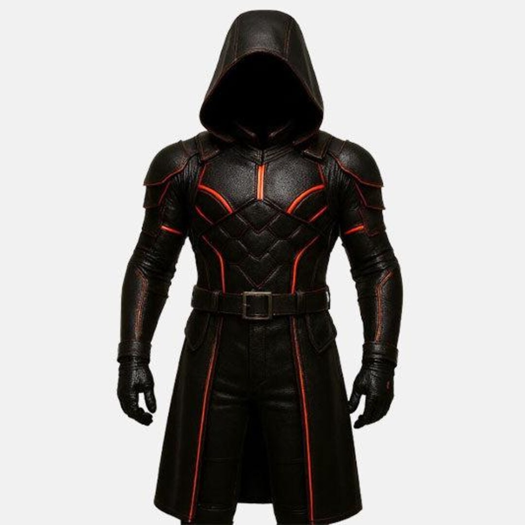 Black Leather Cloak With Armored Chest Plate - Etsy