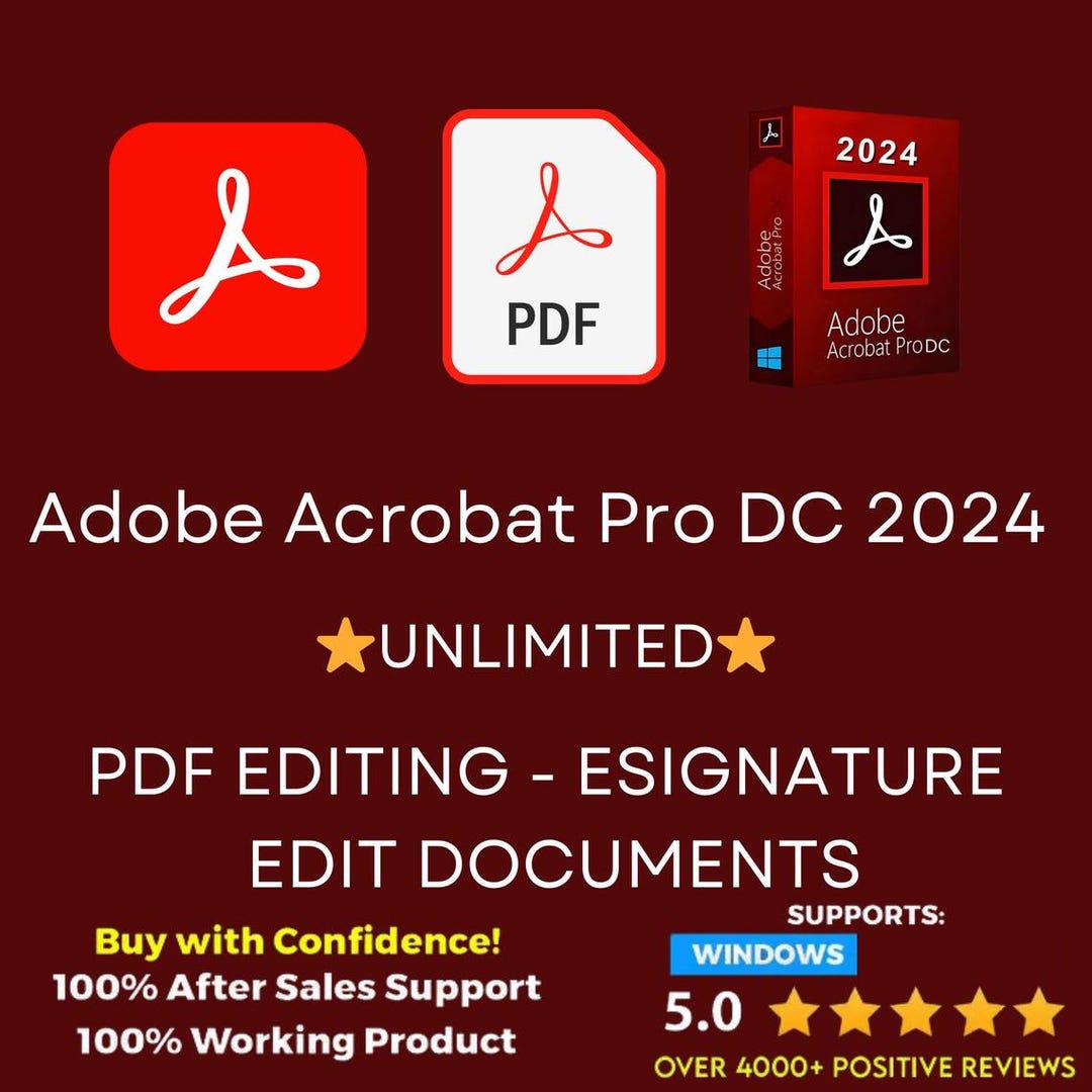 Adobe Acrobat Pro DC Lifetime Access PDF Editor & Converter Instant ...