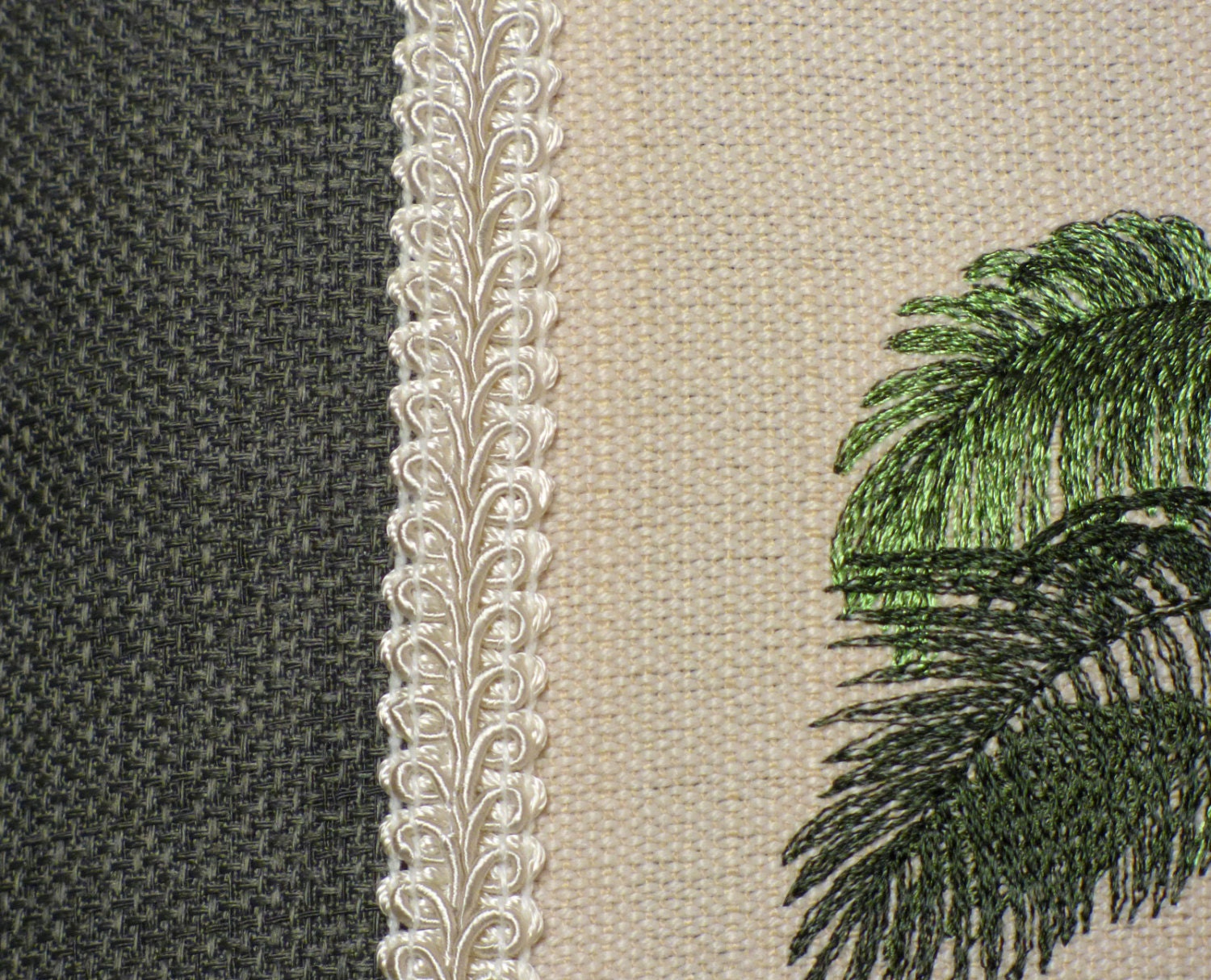 New Embroidered Palm Tree Pillow New 12 X 16 Insert — Item 189 - Etsy