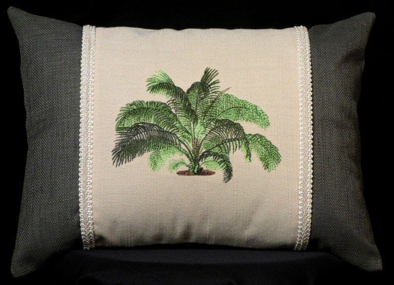 New Embroidered Palm Tree Pillow New 12 X 16 Insert — Item 189 - Etsy