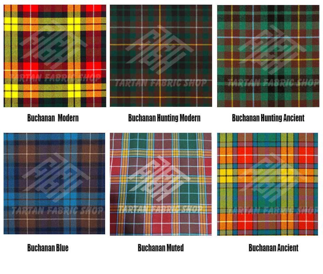 Scottish Buchanan Tartan Fabrics - 16 Oz Heavy Acrylic 52 Inches ...